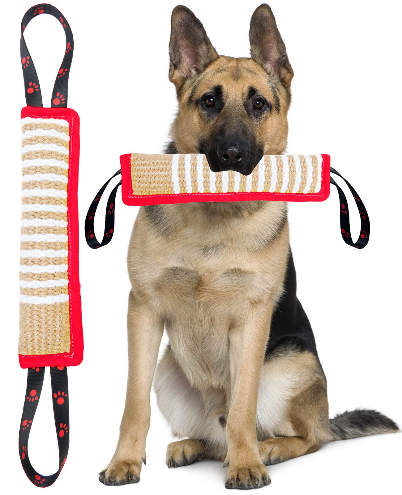 Clysoru Dog Tug Toy Dog Tough Jute Bite Pillow - Durable Training Equipment - Puppy to Large Dogs Interactive Toy.