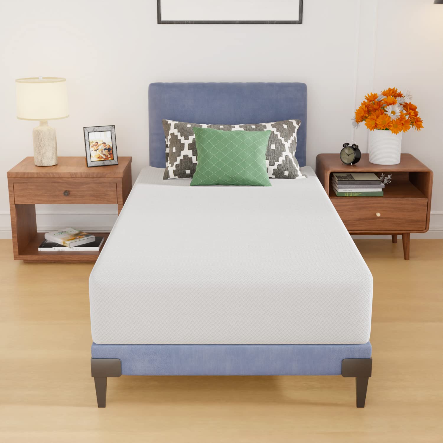PayLessHere 10 Inch Twin Mattress Base Foam Mattress CertiPUR-US Certified,Removable Soft Cover,Twin mattresses for Bed Frame, Bunk Bed, Trundle, Daybed,White,Fiberglass Free