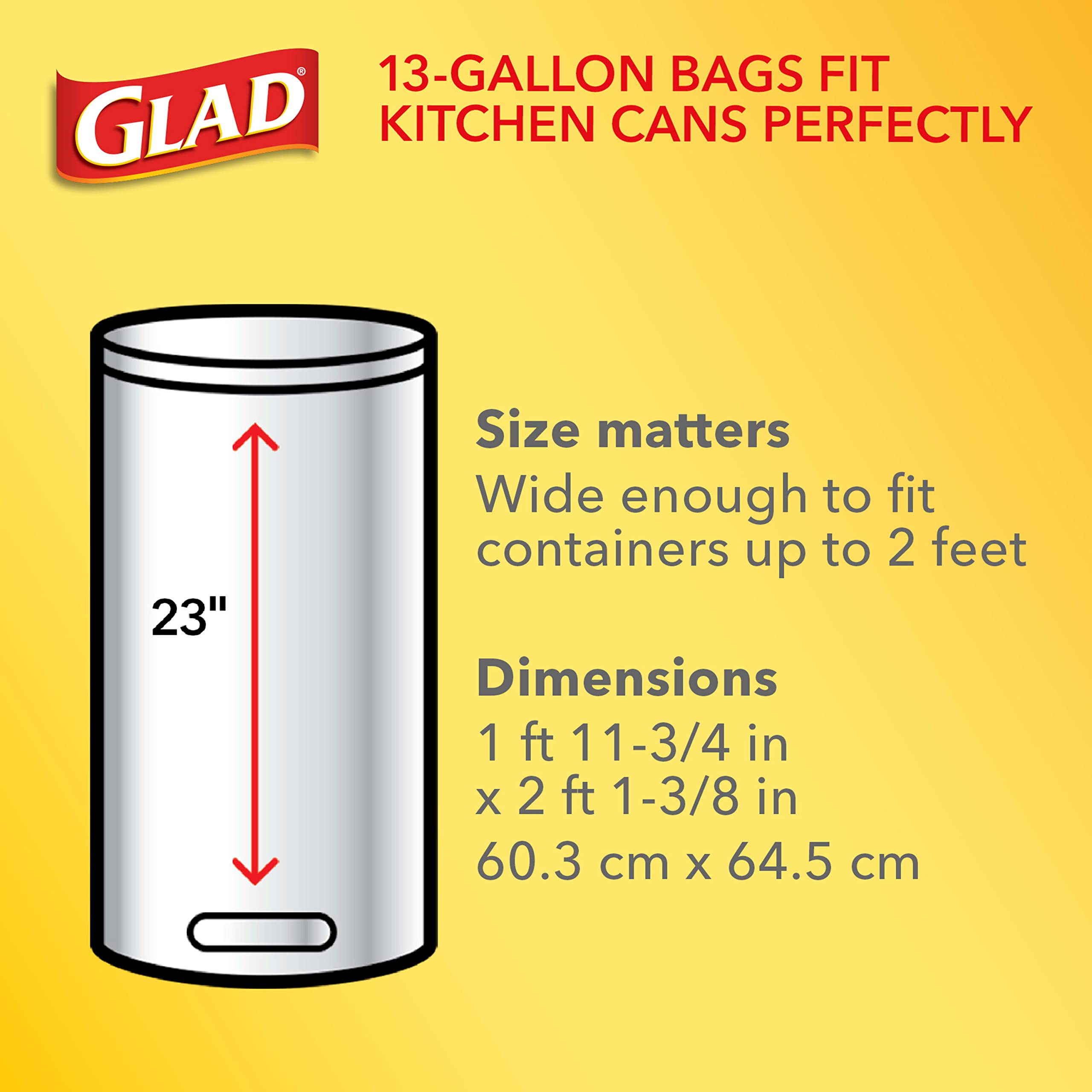 Glad Tall Kitchen Quick-Tie Trash Bags, OdorShield 13 Gallon White Trash Bag, Gain Moonlight Breeze with Febreze Freshness, 40 Count (Package May Vary)