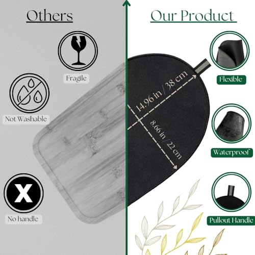 Heimn Sliding Mat and two Cord Organizers compatible with KitchenAid 4.5-5 Qt Tilt-Head Stand (4.5-5Qt Black Mat+2xBlack Kitchen Accessories, 22x38-8.66x14.96")
