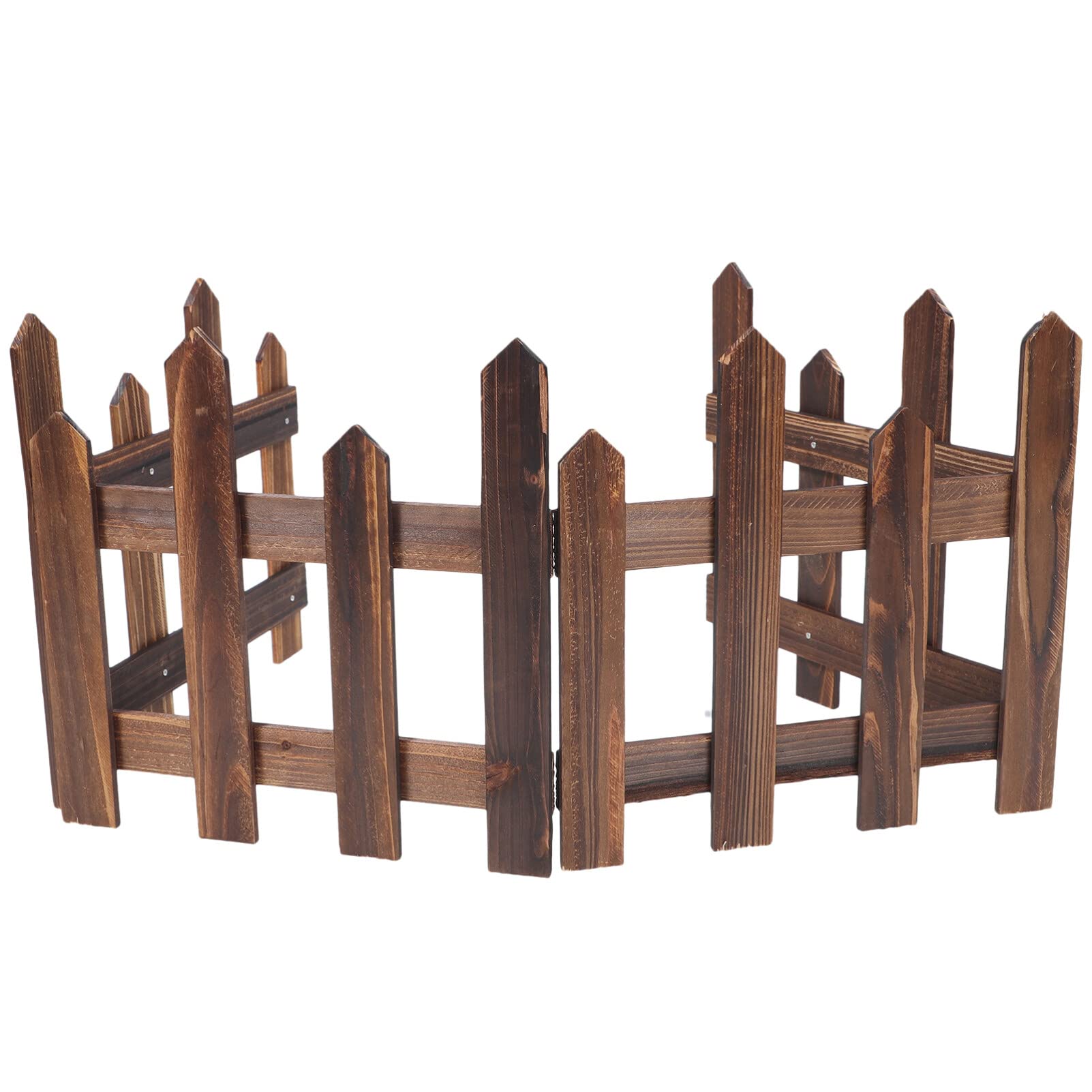Happyyami Wood Yard Fence Rustic Farmhouse Fence Garden Edging Wooden Landscape Edging Short Fence Garden Border Edging Edger Lawn Edge Trim Garden Outdoor Fence Christmas Tree Metal Cut Off
