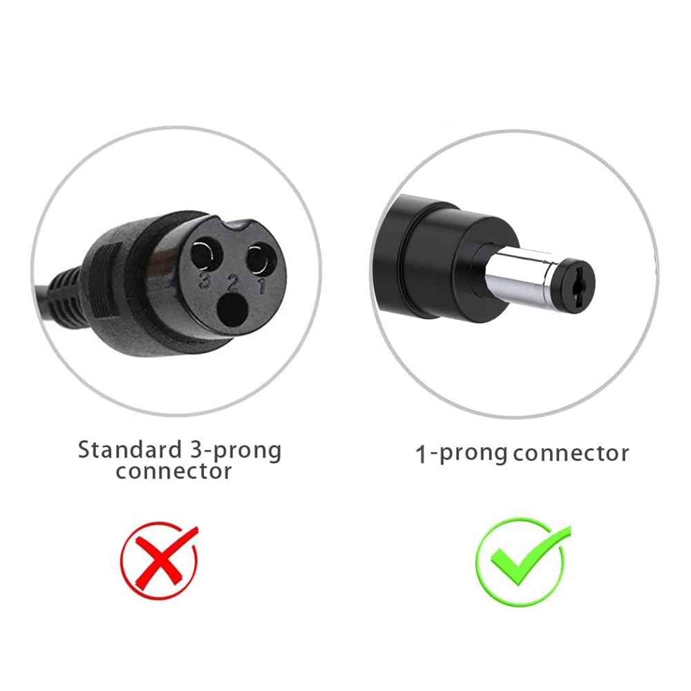 42V 2A Charger 1 Prong for 36V Electric Scooter Lithium Battery, Fast Smart Replacement for All Brands 36 Volt Electrical Escooter Ebike