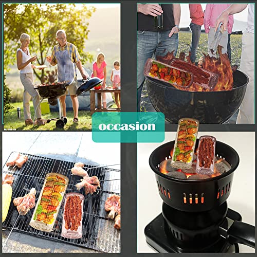 2pcs Rolling Grilling Basket - Stainless Steel BBQ Grill Mesh for Vegetables, Fish and French Fries, Round Stainless Steel Grill Mesh (Pack of (M+L))