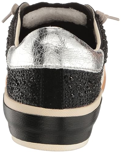 Dolce Vita Women's Zina Crystal Sneaker, Black Suede, 8