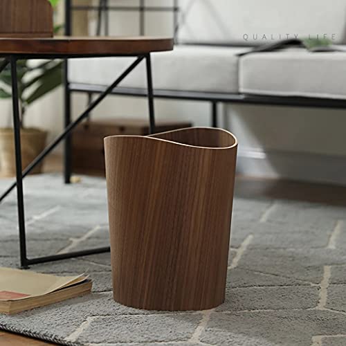 Jetamie Creative Storage Wooden Trash Can Home Bucket Garbage Bin Hotel Living Room Office Wastebasket Cans Nordic Recycling Bin ,Small Waste Basket for Home,Kitchen