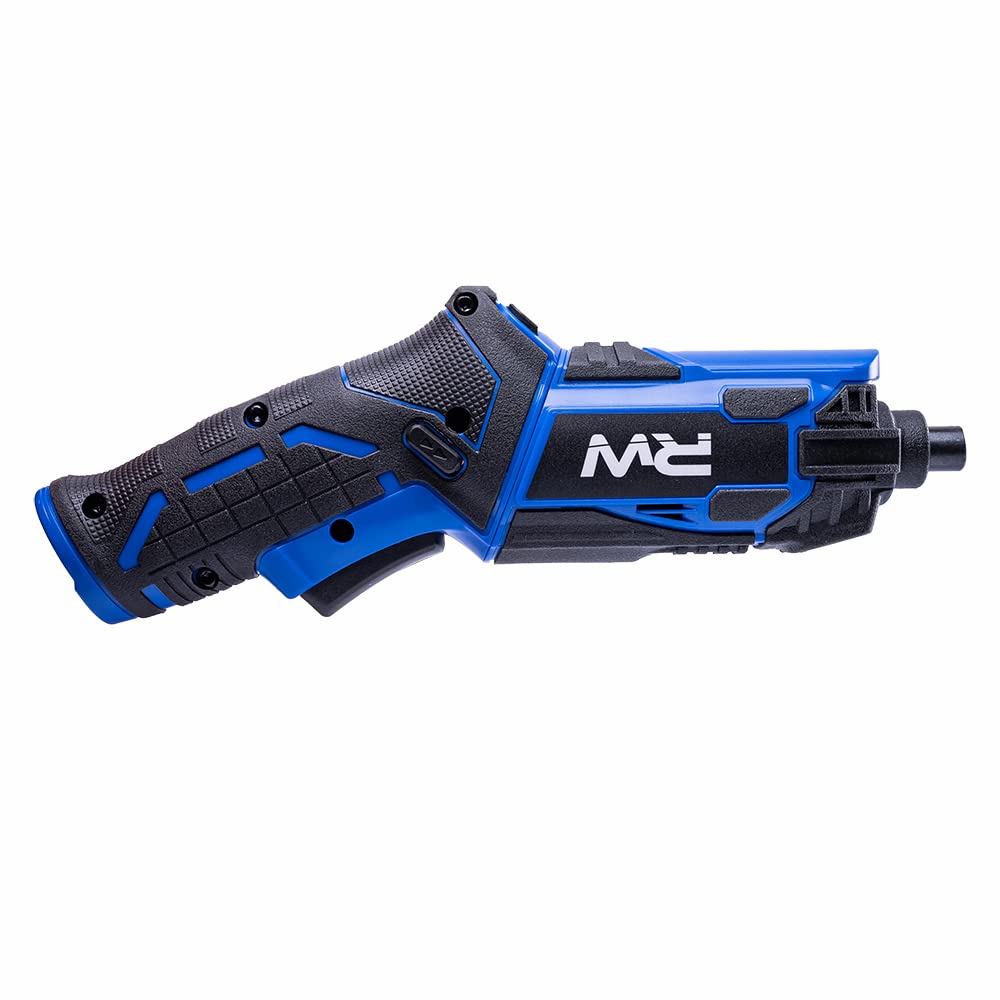 RealWork Electric Screwdriver, 4V Cordless screwdriver with rechargeable 1500mah Li-ion Battery, Includes screwdriver bit, sockets, Flex Shaft. LED Working light, Hard Plastic Carry Case