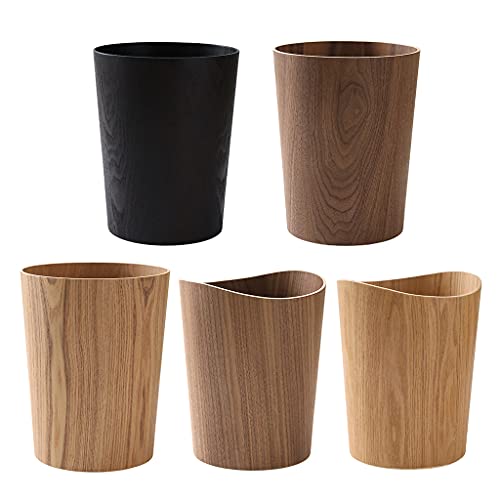Jetamie Creative Storage Wooden Trash Can Home Bucket Garbage Bin Hotel Living Room Office Wastebasket Cans Nordic Recycling Bin ,Small Waste Basket for Home,Kitchen