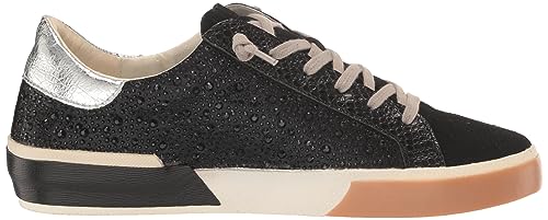 Dolce Vita Women's Zina Crystal Sneaker, Black Suede, 8