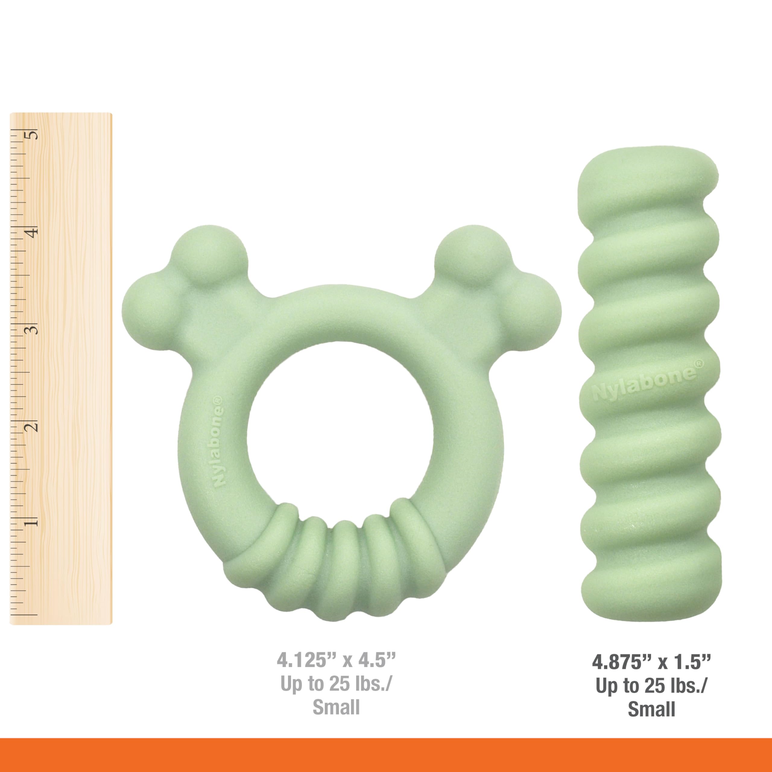 Nylabone Sensory Material Puppy Chew Toy Ring, Toys for Teething Puppies, Chicken Flavor, Small - Up to 25 lbs, 1 Count