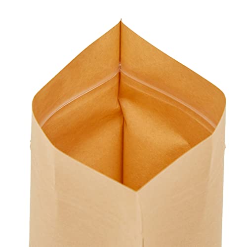 Kraft Stand Up Pouches, Clear Window Sealable Bags for Packaging (7x10 In, 120 Pack)
