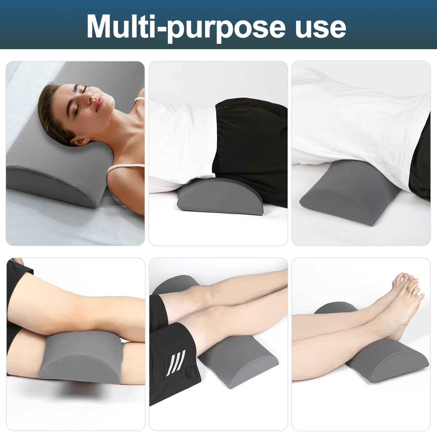 Lumbar Support Pillow for Sleeping Memory Foam Pillow for Back Pain Relief,Side, Back,Legs,Stomach Sleepers,Waist Support Cushion Pregnant Woman Hip Knee Spine Alignment Sciatic Nerve (Large Size)
