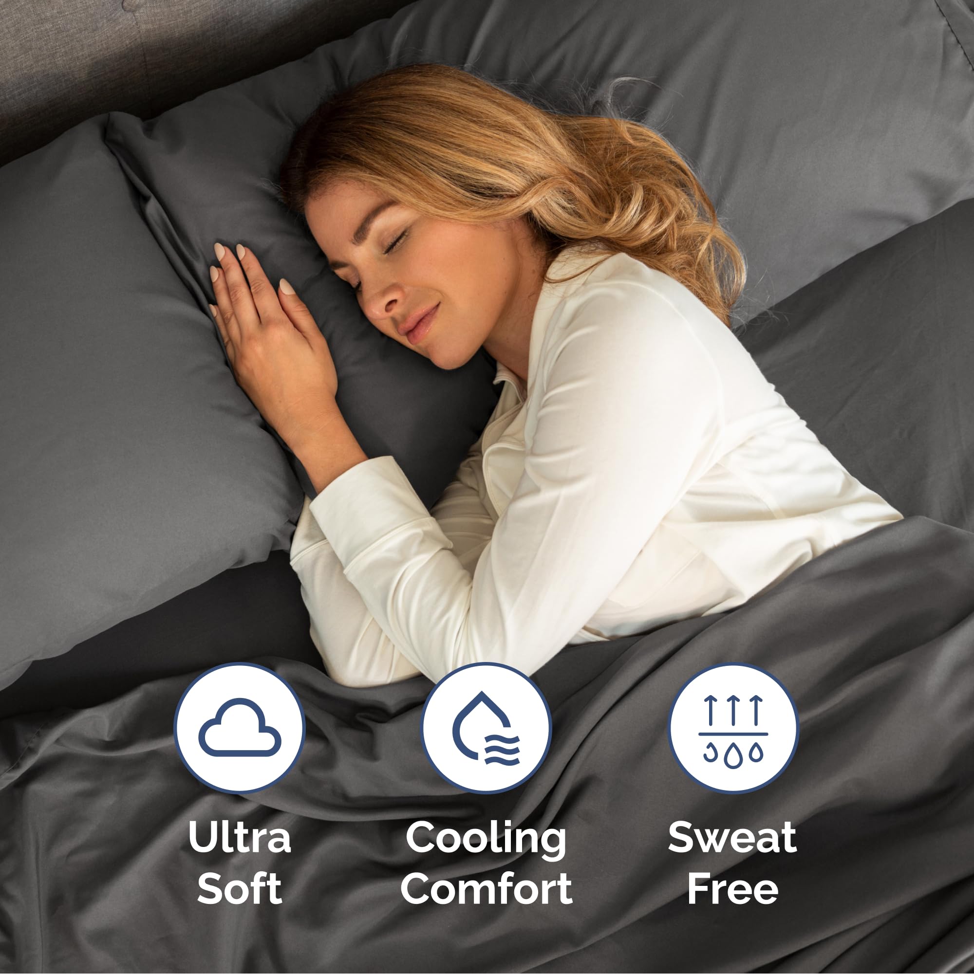 Extra Deep Full Fitted Sheet - Hotel Luxury Single Fitted Sheet Only - Easily Fits 18 inch to 24 inch Mattress - Ultra Soft, Wrinkle & Fade Free w/Extra Deep Pockets - Breathable & Comfy - Charcoal