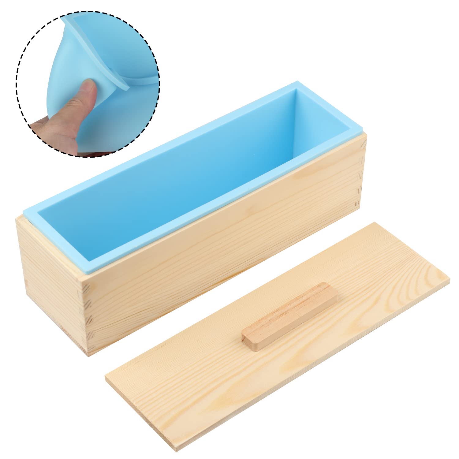 3 PCS Soap Loaf moldss, 42 oz Soap moldss for Soap Making with Wooden Boxes, Set of 3, Soap Bar Box Can Be Used for Homemade Soap Produce, Soap Making, Ideal Size and Large Capacity
