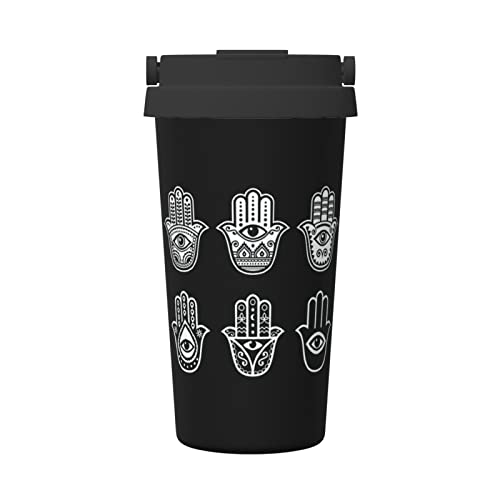 The Hamsa Hand Tumbler Cup Stainless Steel Portable Insulated Coffee Mug, For Home, Office, Coffee Shop