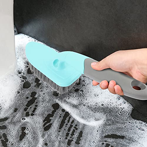KUFUNG Bathroom Scrub Brush, Heavy Duty Shower Brush for Cleaning, Comfort Grip Bristle Stiff Scrubber Brush for Bathroom Shower Sink Carpet Floor (9 inch, Blue)