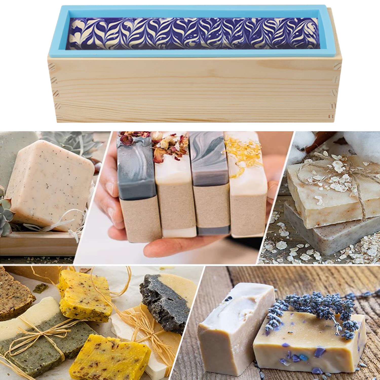 3 PCS Soap Loaf moldss, 42 oz Soap moldss for Soap Making with Wooden Boxes, Set of 3, Soap Bar Box Can Be Used for Homemade Soap Produce, Soap Making, Ideal Size and Large Capacity
