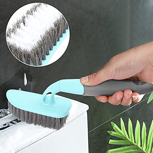KUFUNG Bathroom Scrub Brush, Heavy Duty Shower Brush for Cleaning, Comfort Grip Bristle Stiff Scrubber Brush for Bathroom Shower Sink Carpet Floor (9 inch, Blue)