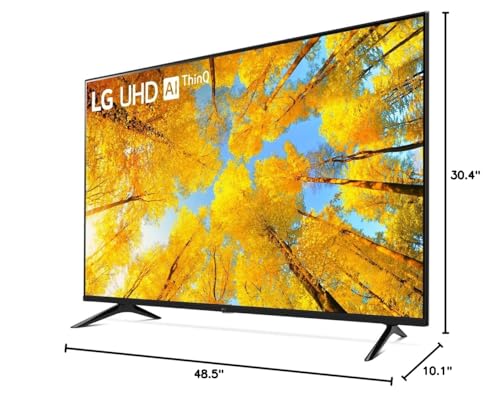 LG 55UQ7570PUJ 55 Inch 4K UHD Smart webOS TV Bundle with Deco Gear 60W 2.0 Channel Soundbar, 37"-100" TV Wall Mount Bracket Bundle and 6-Outlet Surge Adapter