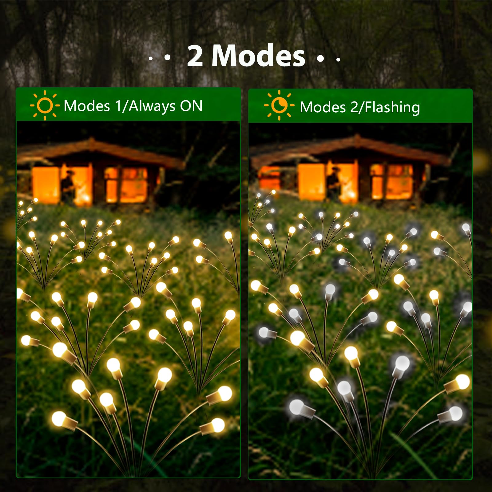 6-Pack Solar Outdoor Lights for Garden, 48 LED Firefly Solar Lights for Outside, Sway by Wind, Waterproof Yard Lights for Patio Garden Decor Pathway Xmas Decorations (Warm White)