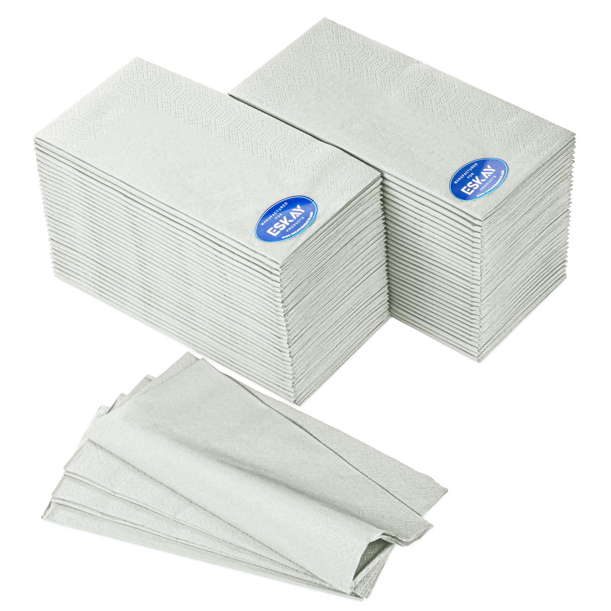 White Lunch Napkins, 3-Ply Disposable Paper Napkins-Bar 1/8 Folded, Dinners, Weddings, Birthday, EU Made, (250 Count)