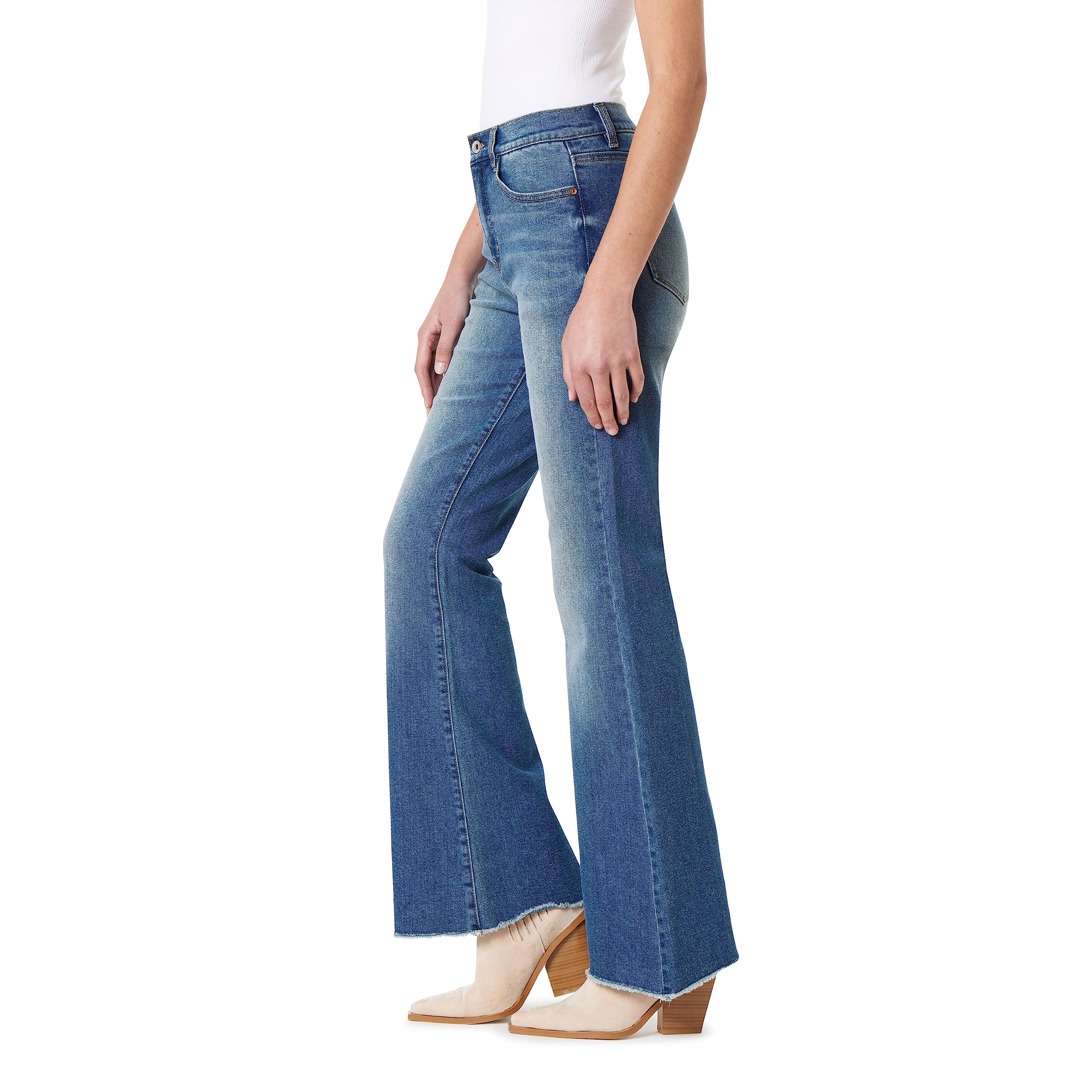 WallFlower Women's Fearless Curvy Super Flare High Rise Insta Vintage Juniors Jeans, Relle, 13