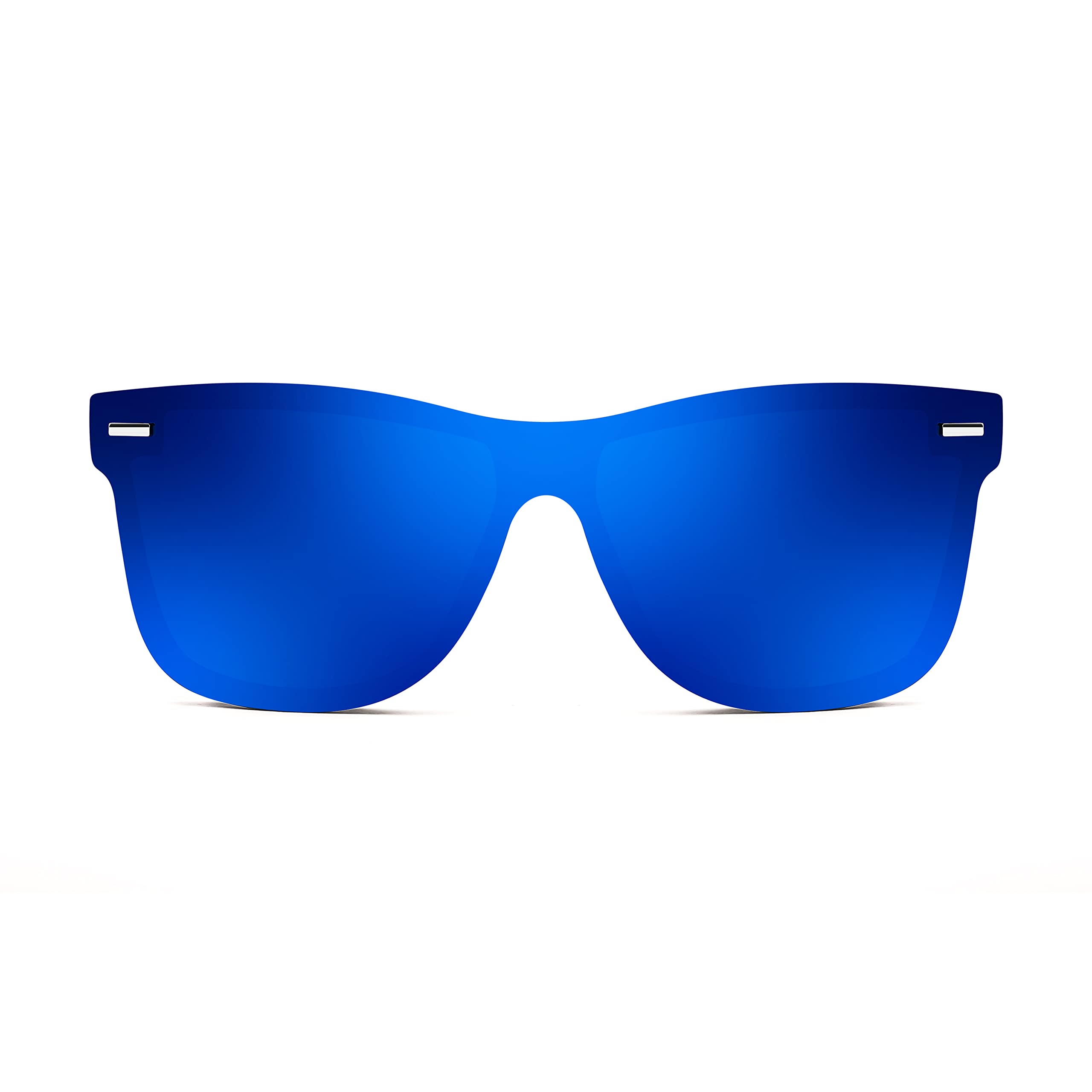 FEISEDY Trendy Rimless Mirrored One Piece Lens Sunglasses Reflective Sun Glasses B4114