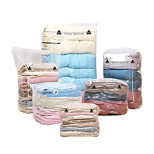 Revolutionary Plastic Space Saver Vacuum Storage Bag for Clothes,No Need Pump Vacuum Seal Bags for Clothing,Reusable Compression Vaccummpacking Bags for Storage,Small,4PCS, 27.5”×19.7”