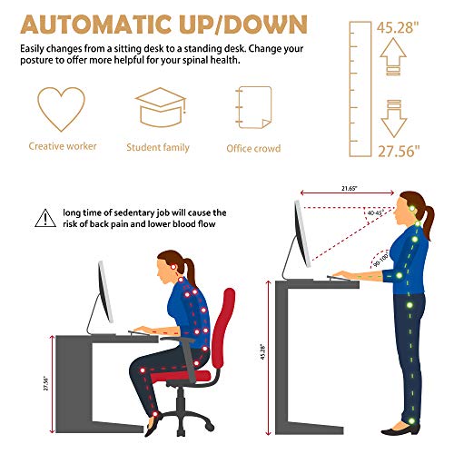 Meilocar Height Adjustable Electric Standing Desk, Sit Stand Computer Desk with Memory Controller, Home Office Workstation Stand up Desk with Splice Board, 48" x 24" Tabletop (White Top + White Frame)