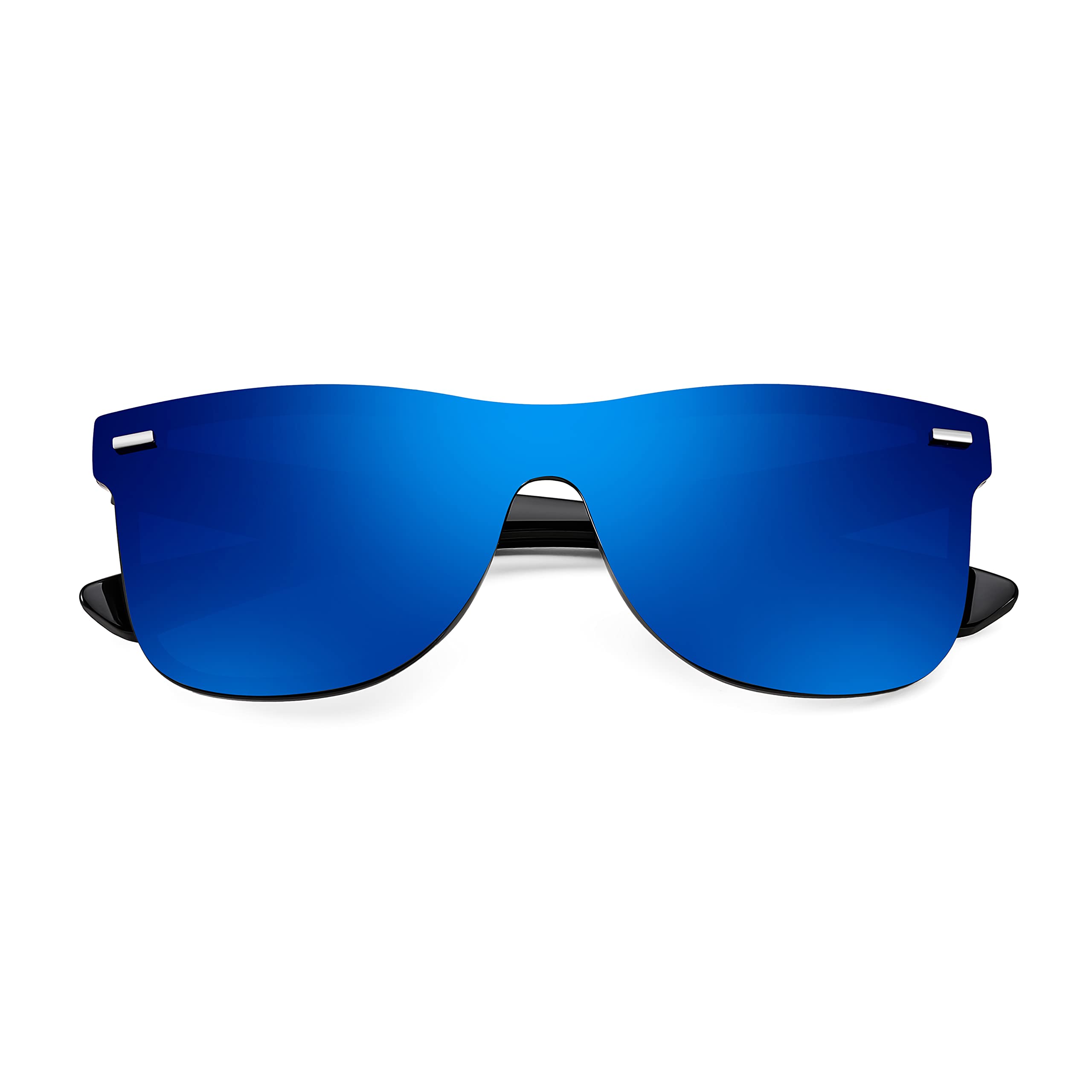 FEISEDY Trendy Rimless Mirrored One Piece Lens Sunglasses Reflective Sun Glasses B4114