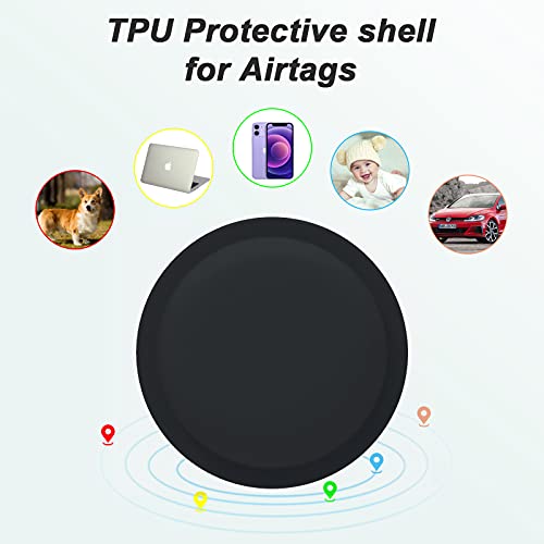 LiZHi Case for Apple Airtag Holder Airtag Case Cover Airtag Sticker Stick on Adhesive Mount Silicone for Tv Remote Car AirTag Phone Case 2 Pack,Black