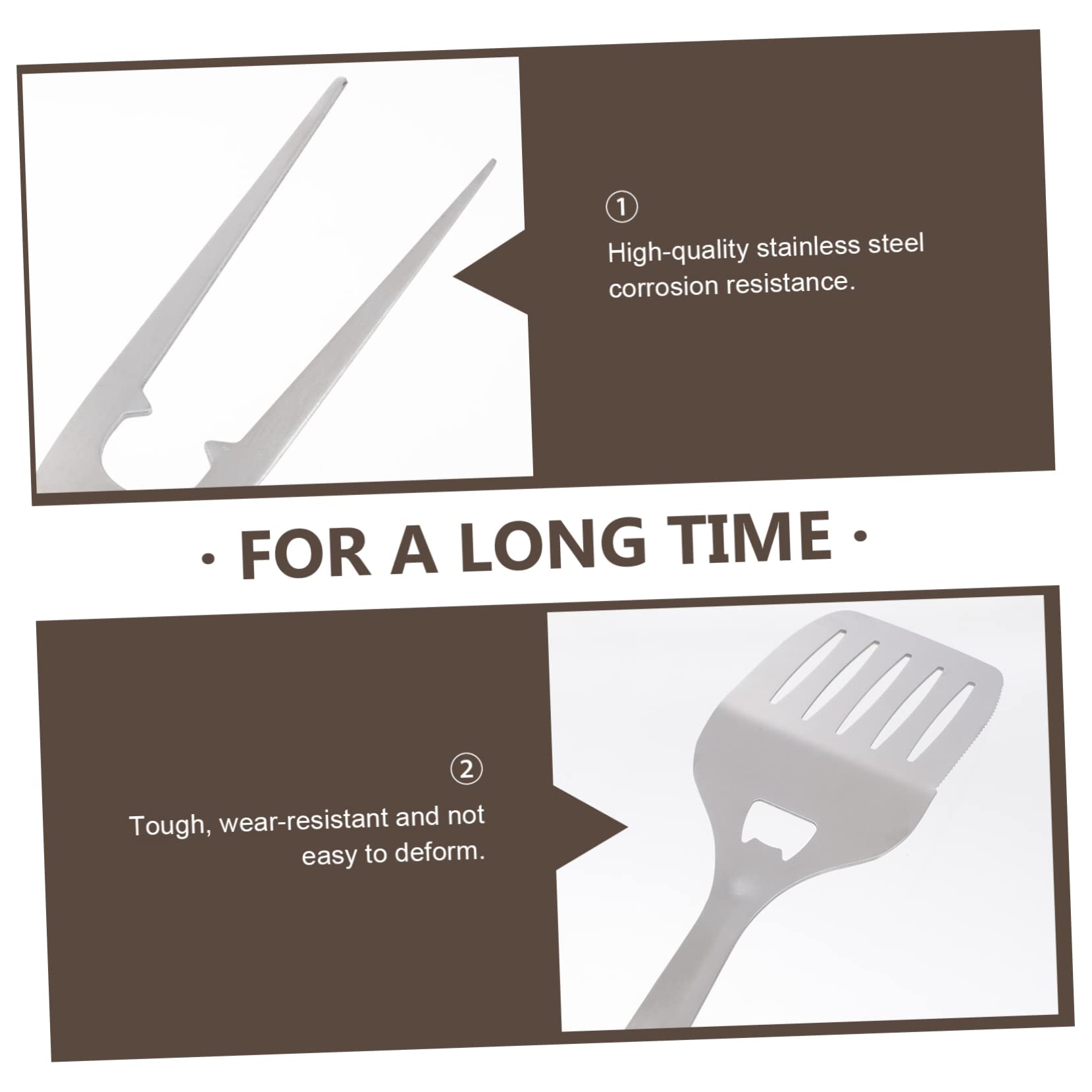 2pcs Frying Spatula Barbecue Fork Plastic Meat Large