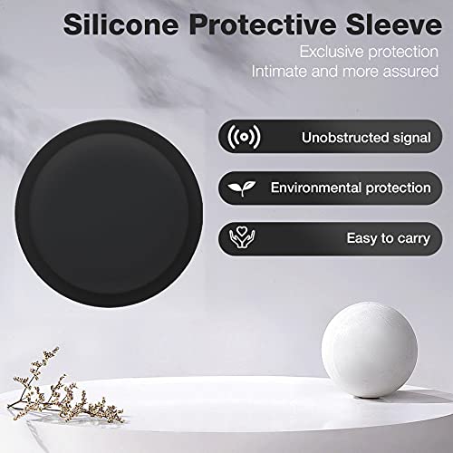 LiZHi Case for Apple Airtag Holder Airtag Case Cover Airtag Sticker Stick on Adhesive Mount Silicone for Tv Remote Car AirTag Phone Case 2 Pack,Black