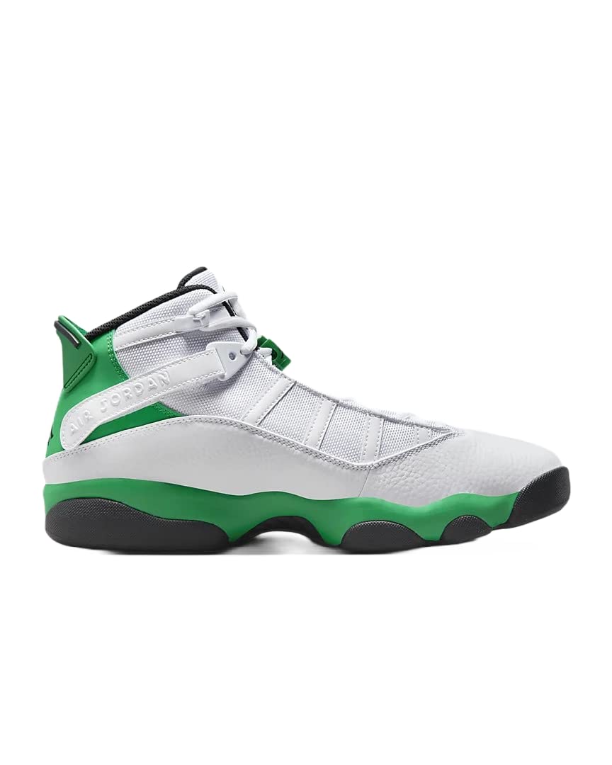 Nike Jordan Men's 6 Rings Basketball Shoes (White/Black/Lucky Green, us_Footwear_Size_System, Adult, Men, Numeric, Medium, Numeric_12)