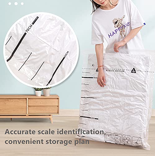 Revolutionary Plastic Space Saver Vacuum Storage Bag for Clothes,No Need Pump Vacuum Seal Bags for Clothing,Reusable Compression Vaccummpacking Bags for Storage,Small,4PCS, 27.5”×19.7”