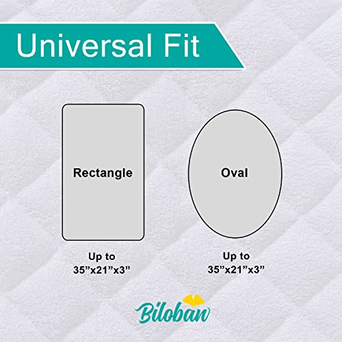 Waterproof Bassinet Mattress Pad Cover, Fits 20.5" x 35" Dream On Me Traveler/Seashell, AMKE 3 in 1, Besrey, TCBunny, Baby Joy, Bellababy Bedside Sleeper, 2 Pack, Ultra Soft Bamboo Terry Surface