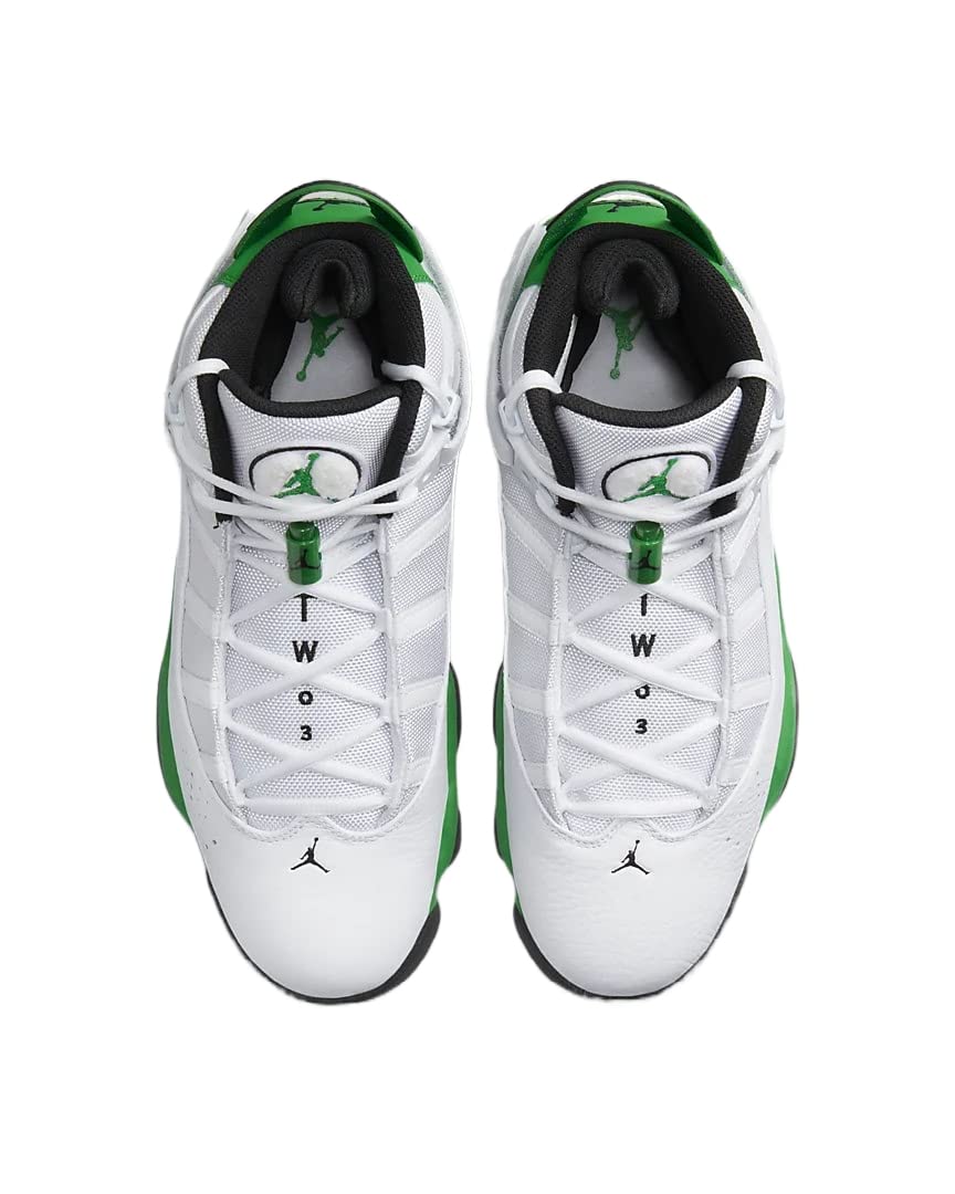 Nike Jordan Men's 6 Rings Basketball Shoes (White/Black/Lucky Green, us_Footwear_Size_System, Adult, Men, Numeric, Medium, Numeric_12)