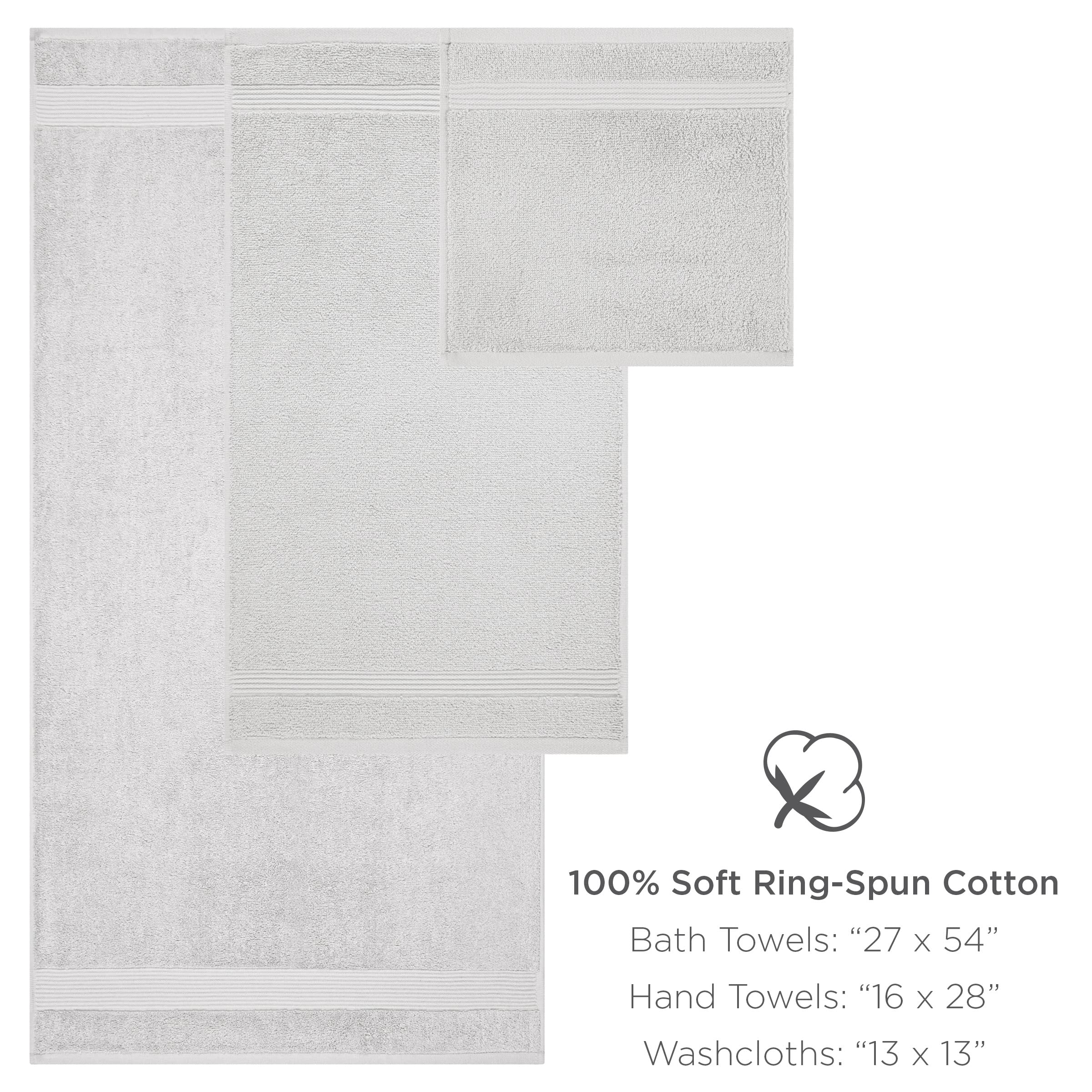 Arkwright Bath Towels Set of 6 - Super Soft 100% Cotton, 600 GSM Quick Dry & Absorbent, Luxury Bathroom Essentials with 2 Shower Towels, 2 Hand Towels and 2 Washcloths, Misty Blue
