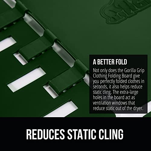 Gorilla Grip Shirt Folding Board, Easy Fast T-Shirt and Clothes Folder, Adult Clothing, Durable Plastic Organizer, Compact for Travel, Laundry Boards, Tshirt Flipfold Tool, Hunter Green