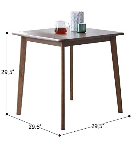 Livinia 3-Piece Dining Room Table Set, Canberra 28.3" Table (Walnut) Toto Chair (Walnut) Set