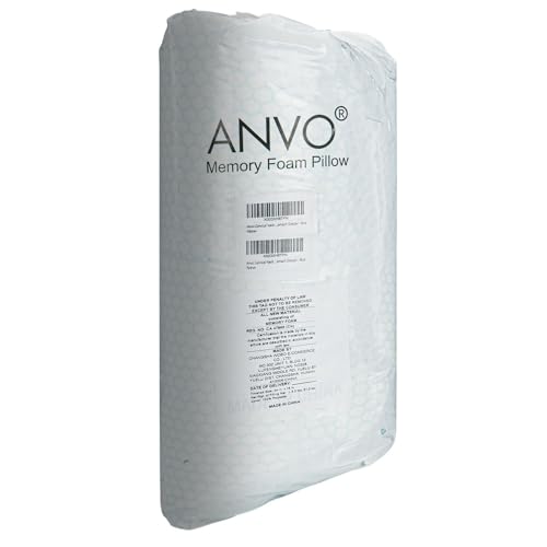 Anvo Cervical Neck Pillow for Neck and Shoulder Pain - Memory Foam Neck Pillows for Pain Relief Sleeping, Side Sleeper Pillow, Contour Orthopedic Soft Pillow for Back Stomach Sleeper - Blue