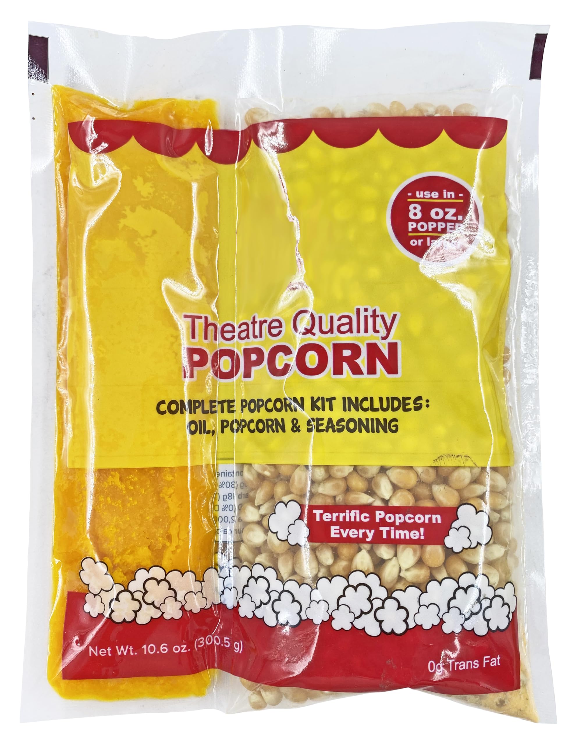 Home Theater All in One Popcorn Kit - Portion Packets with Kernels, Oil and Flavored Salt - Pack of 4