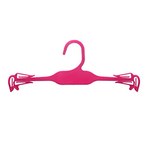 Clothes Hanger, 10Pcs Plastic Socks,Clothes Bra Underwear Hanger Wardrobe Closet Drying Rack Organizer - Rose Red