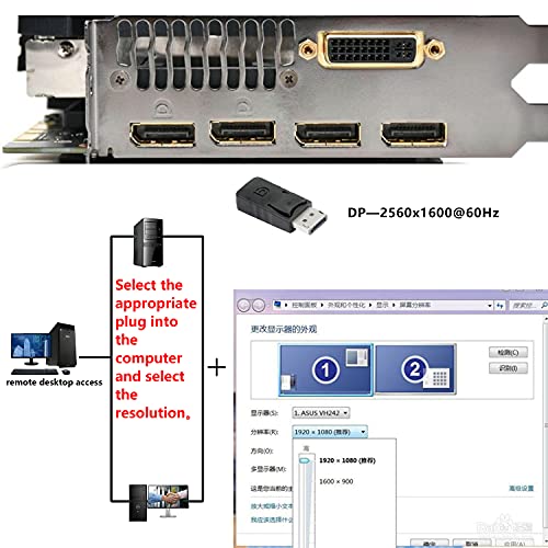 XMSJSIY DP Dummy Plug,DisplayPort Emulator Headless Ghost Display 4K for PC 3840x2160@60hz -1pcs