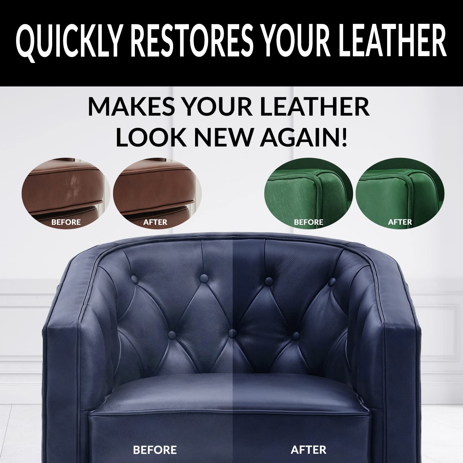 MALVIANI Leather Repair Color Restorer - Dark Gray - Repair Couch, Car Seat, Furniture, Sofa & Purse - 1 oz.