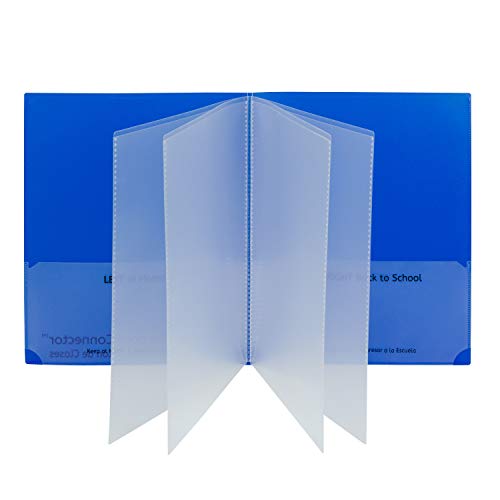 C-Line Classroom Connector™ Multi-Pocket School-to-Home Portfolio, Blue, 15/BX (32305), 9.5 x 11.75 x 0.25
