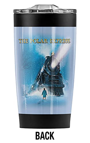 Logovision The Polar Express Train Stainless Steel Tumbler 20 oz Coffee Travel Mug/Cup, Vacuum Insulated & Double Wall with Leakproof Sliding Lid | Great for Hot Drinks and Cold Beverages