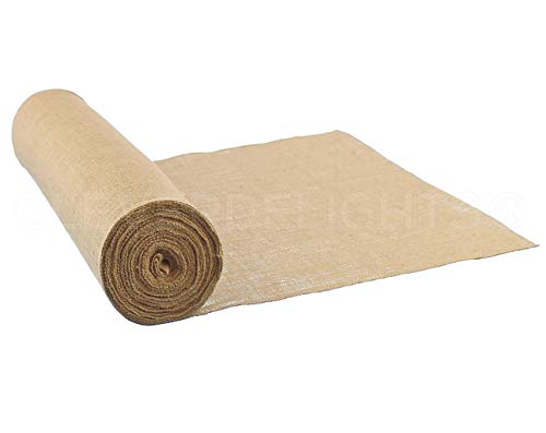 CleverDelights 24" Premium Burlap Roll - 25 Yards - Finished Edges - Tight Weave Natural Jute Burlap Fabric