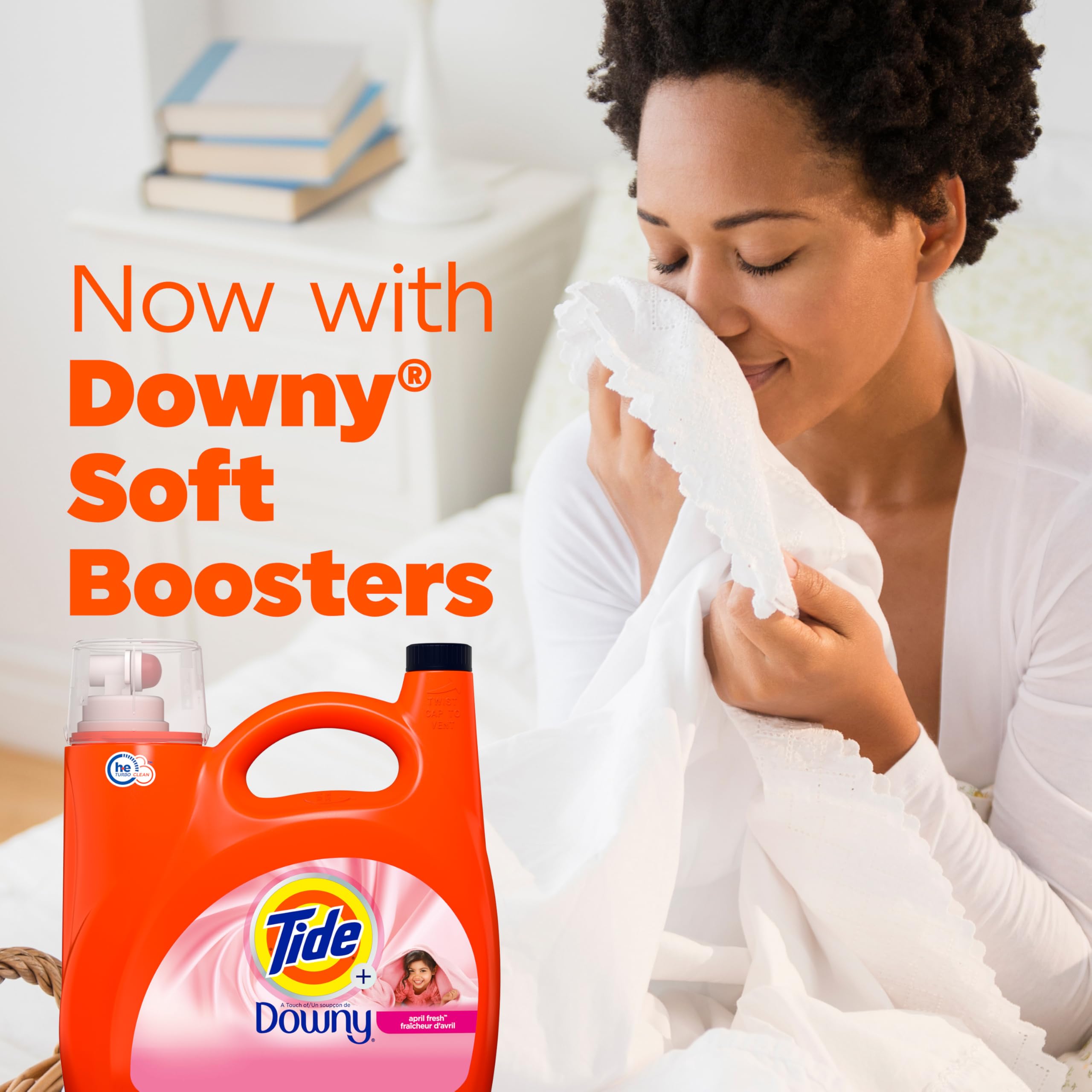 Tide plus Downy Liquid Laundry Detergent Soap, April Fresh Scent, HE Compatible, 94 Loads, 132 fl oz, Tide Laundry Detergent, Liquid Laundry Detergent
