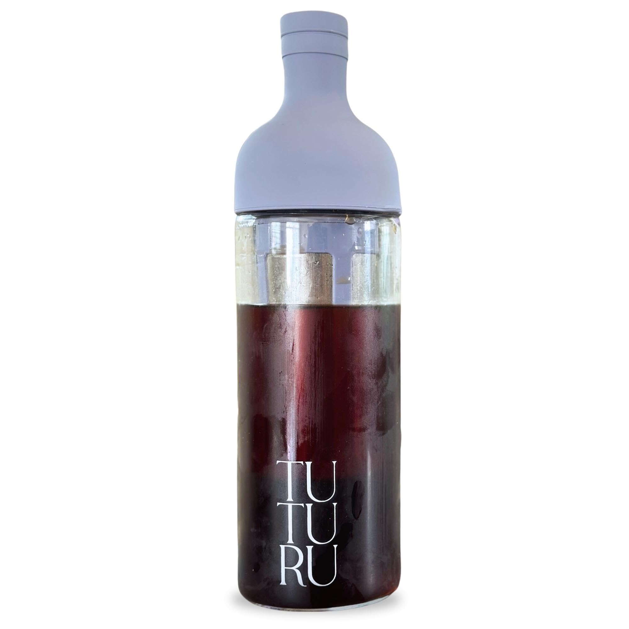 Cold Brew Bottle | Iced Coffee Maker, Thick Glass, Heavy Duty Stainless Steel Filter | Easy Pour and Removable Filter | 32 oz (1 QT)