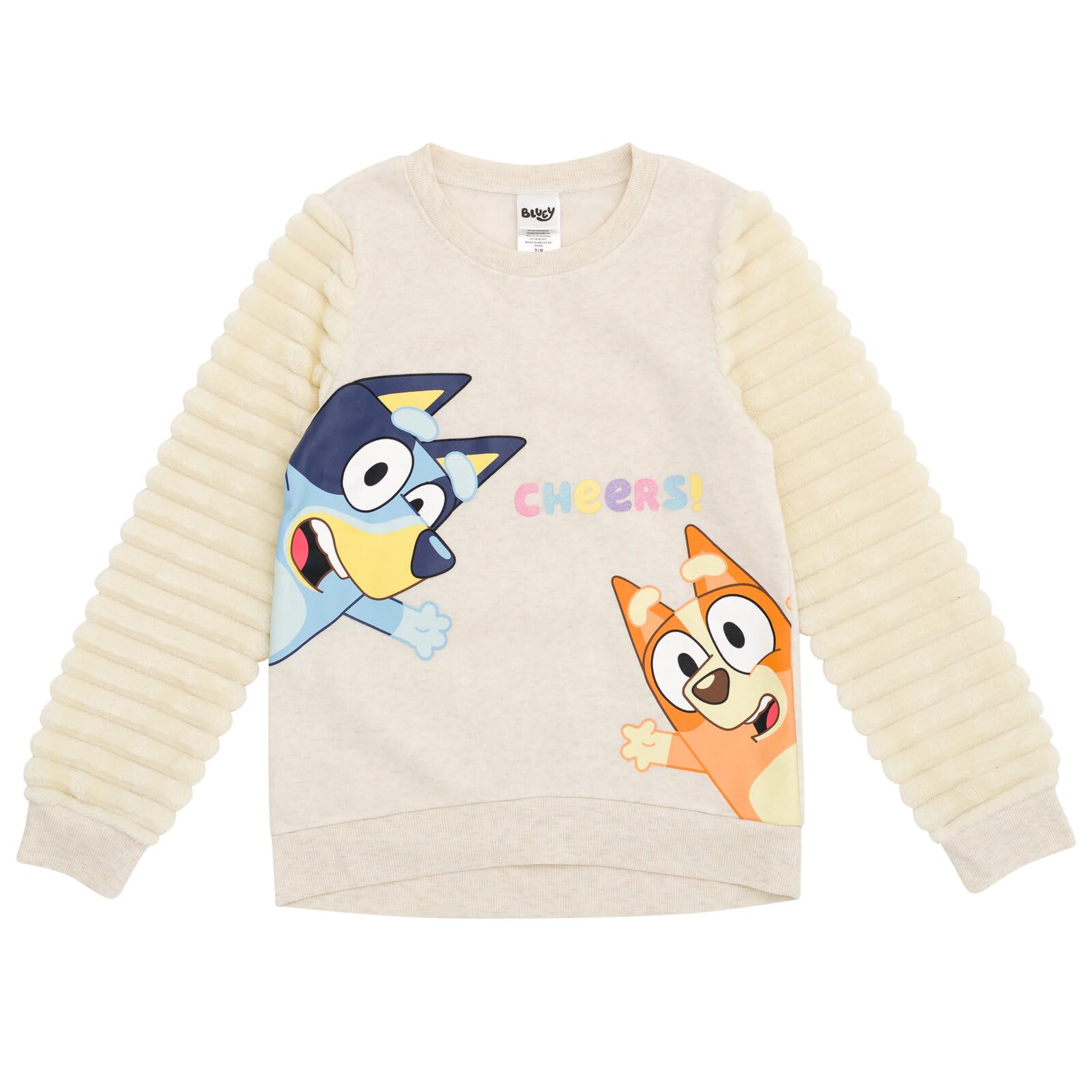 Bluey Bingo Toddler Girls Fleece Fur Sweatshirt White 2T